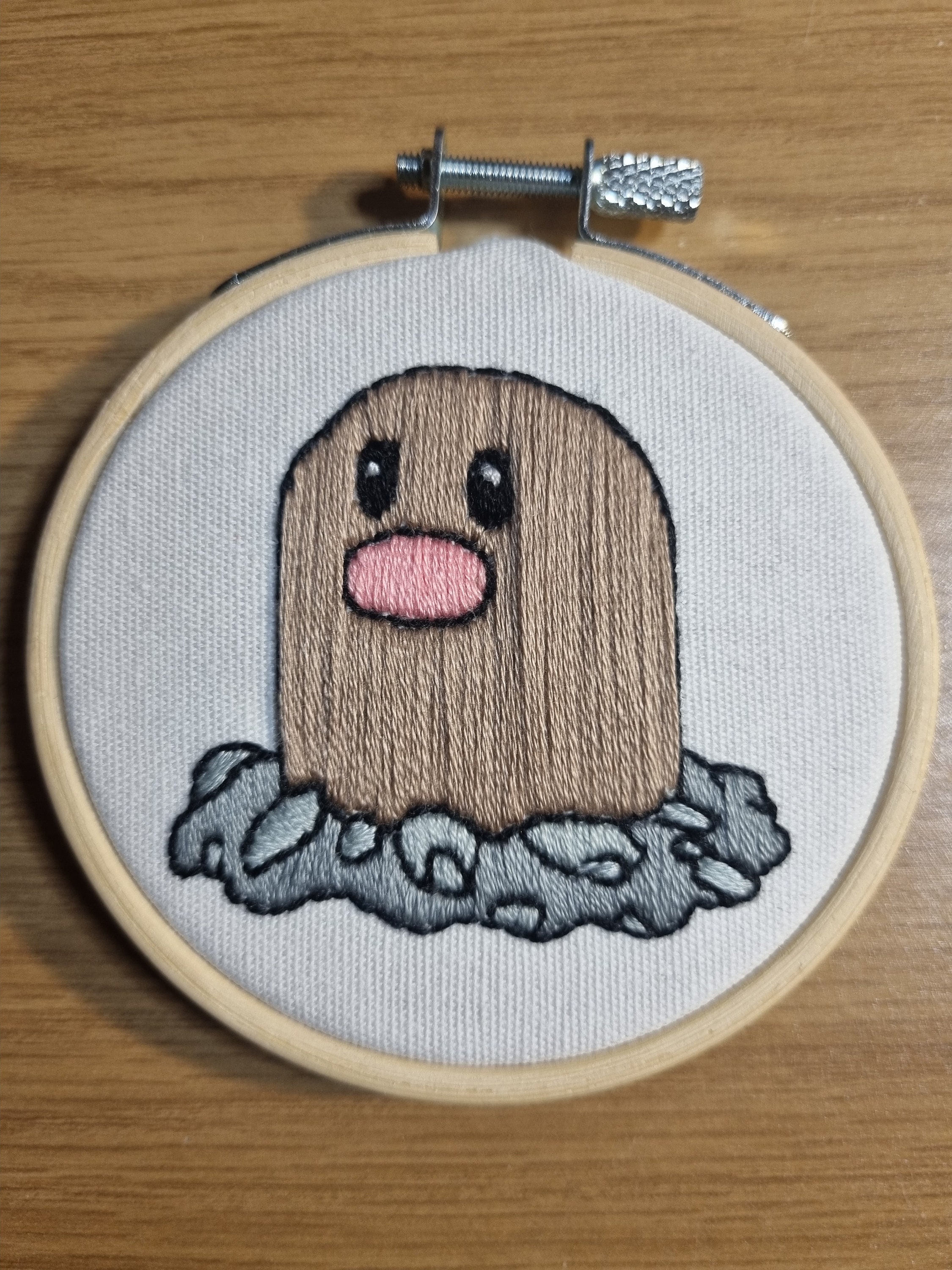 Diglett Pokemon Hand Embroidery. 3inch Hoop - Etsy