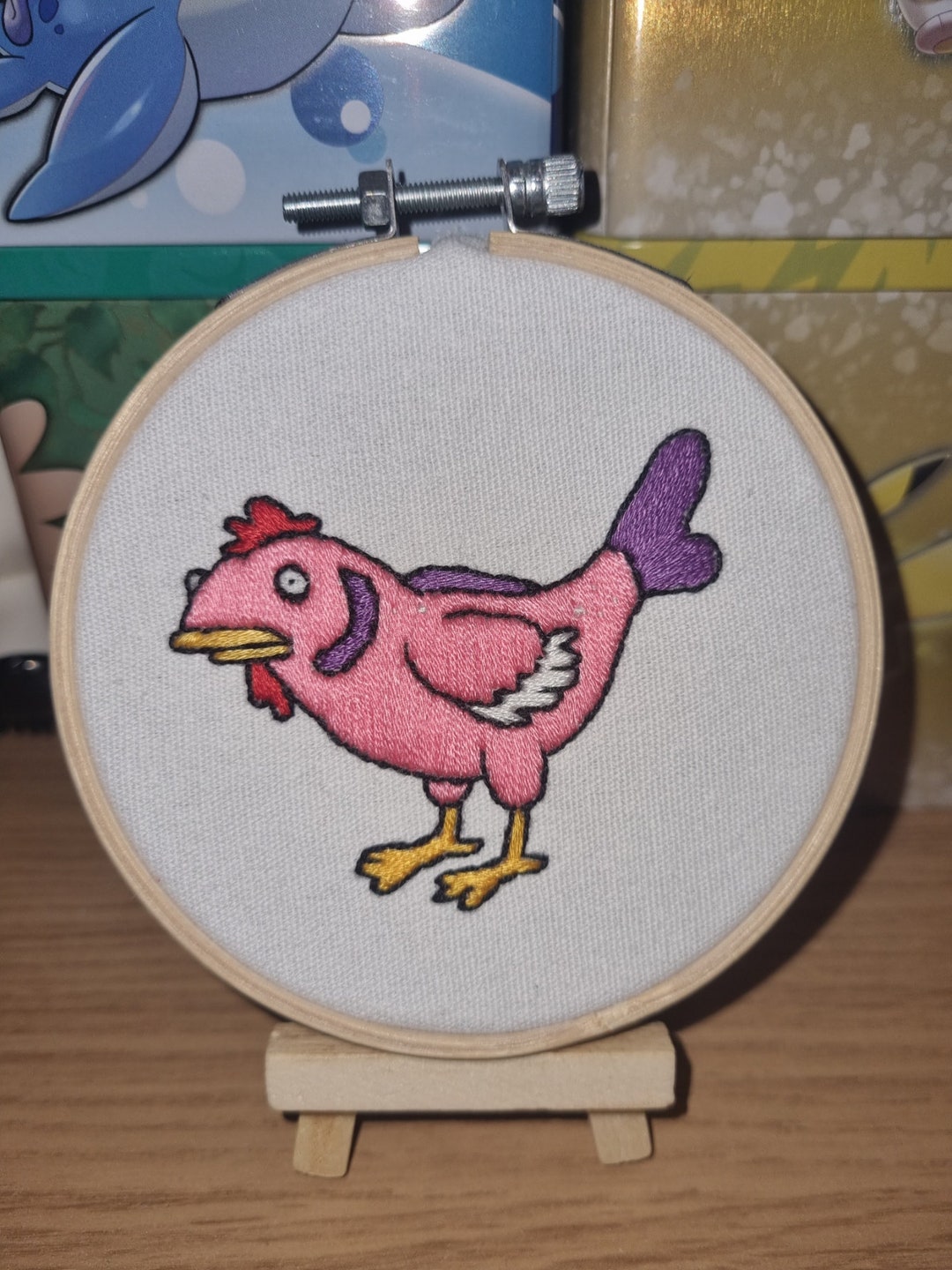 Futurama Chicken-salmon Hand Embroidery. 4inch Hoop - Etsy