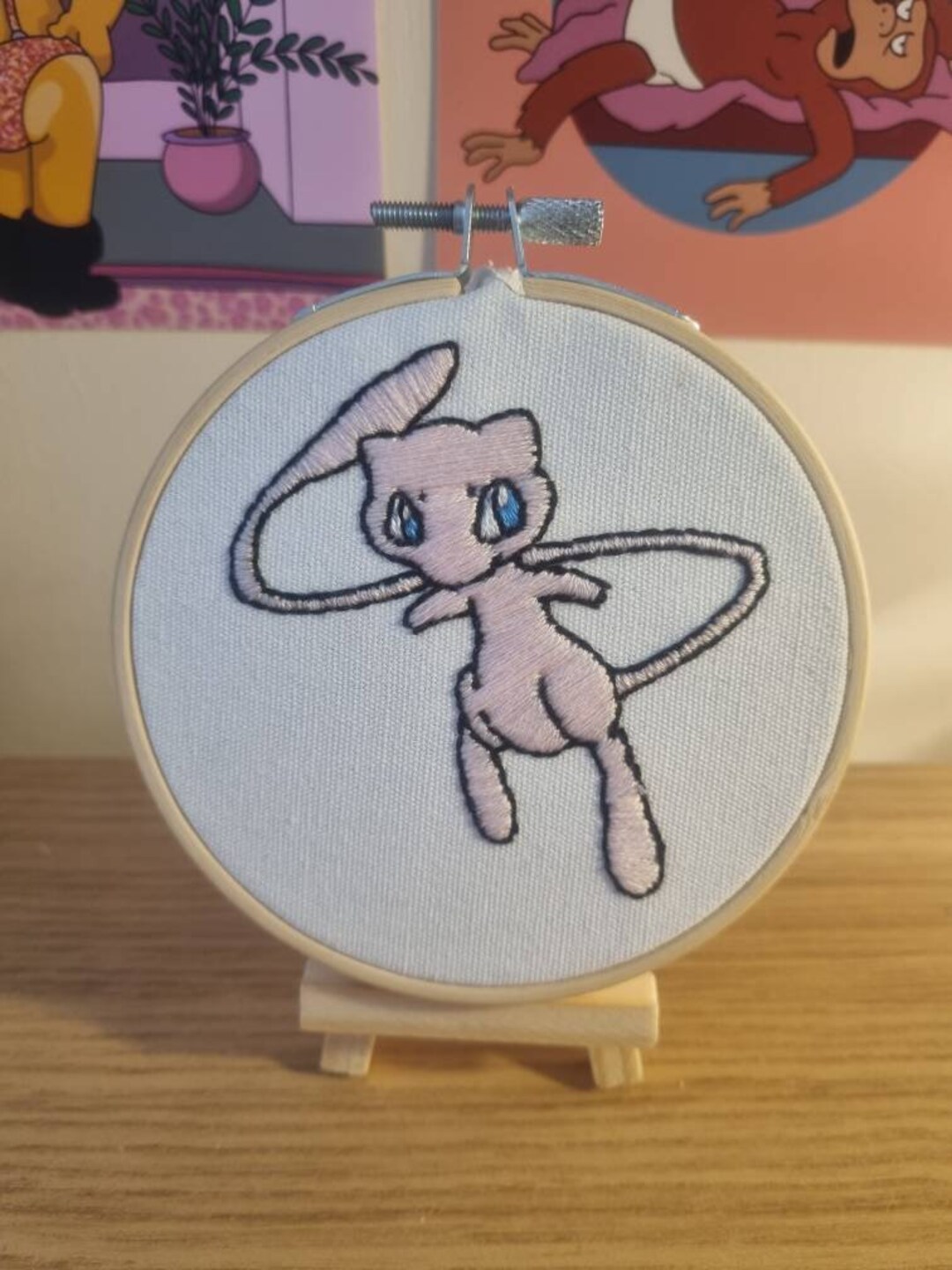 Pokemon Mew Hand Embroidery. 4inch Hoop - Etsy
