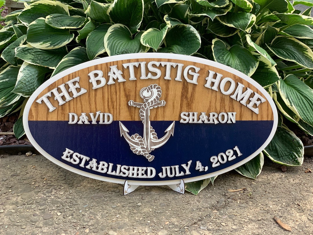 Personalized Anchor Home Sign (housewarming, Wedding, Birthday ...