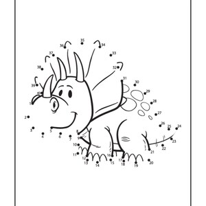Connect the Dots Dinosaur Themed Activity/coloring Book, 20 Total ...