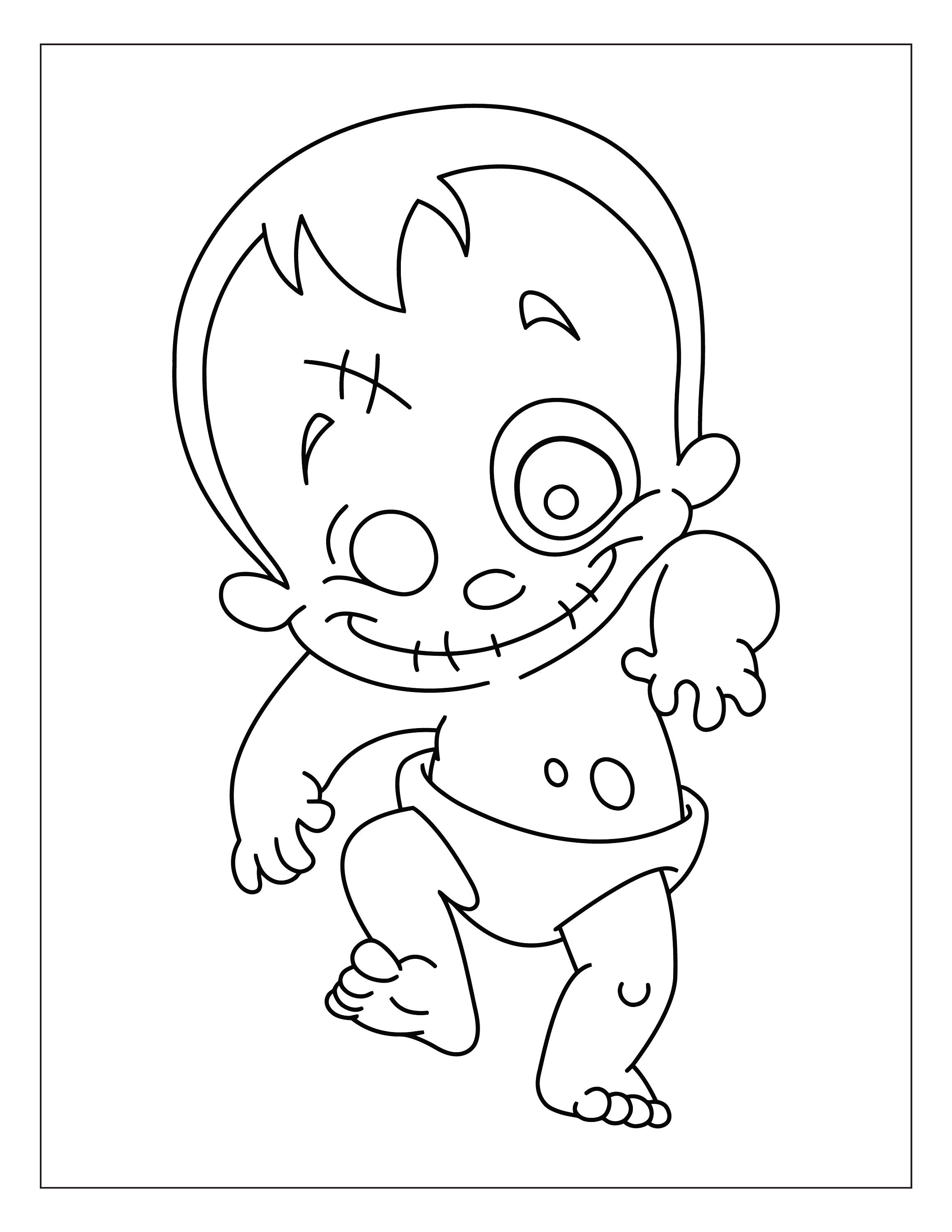 Zombie Coloring Book, 20 Images/pages, Digital - Etsy