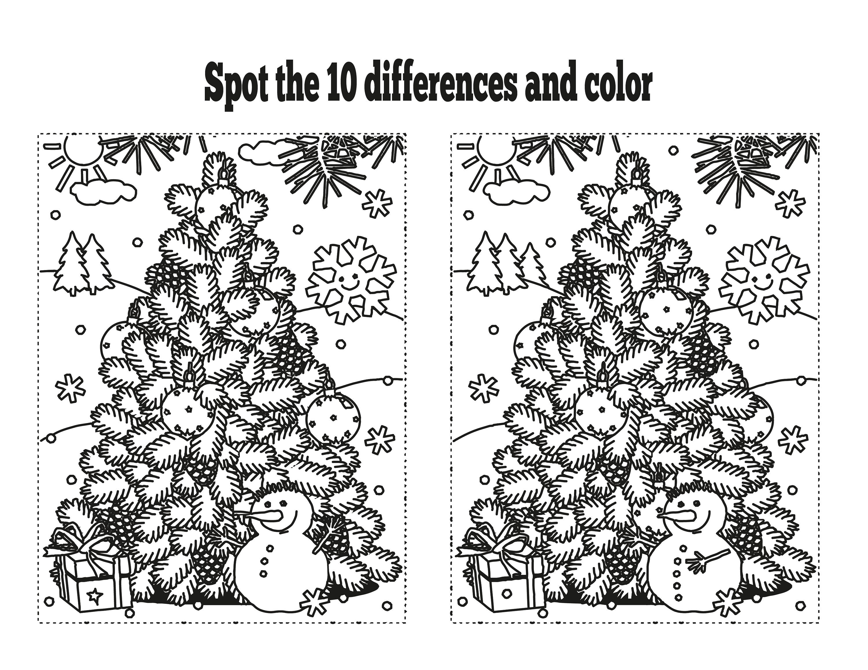 Spot the Difference Christmas Themed Activity/coloring Book, 30 Total ...