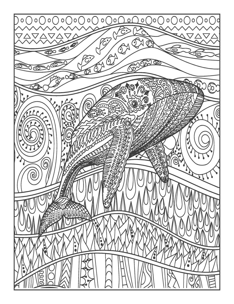 Ocean Themed Coloring Book, 20 Images/pages, Digital - Etsy