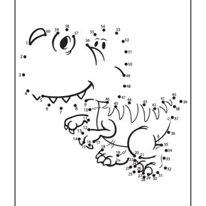 Connect the Dots Dinosaur Themed Activity/coloring Book, 20 Total ...