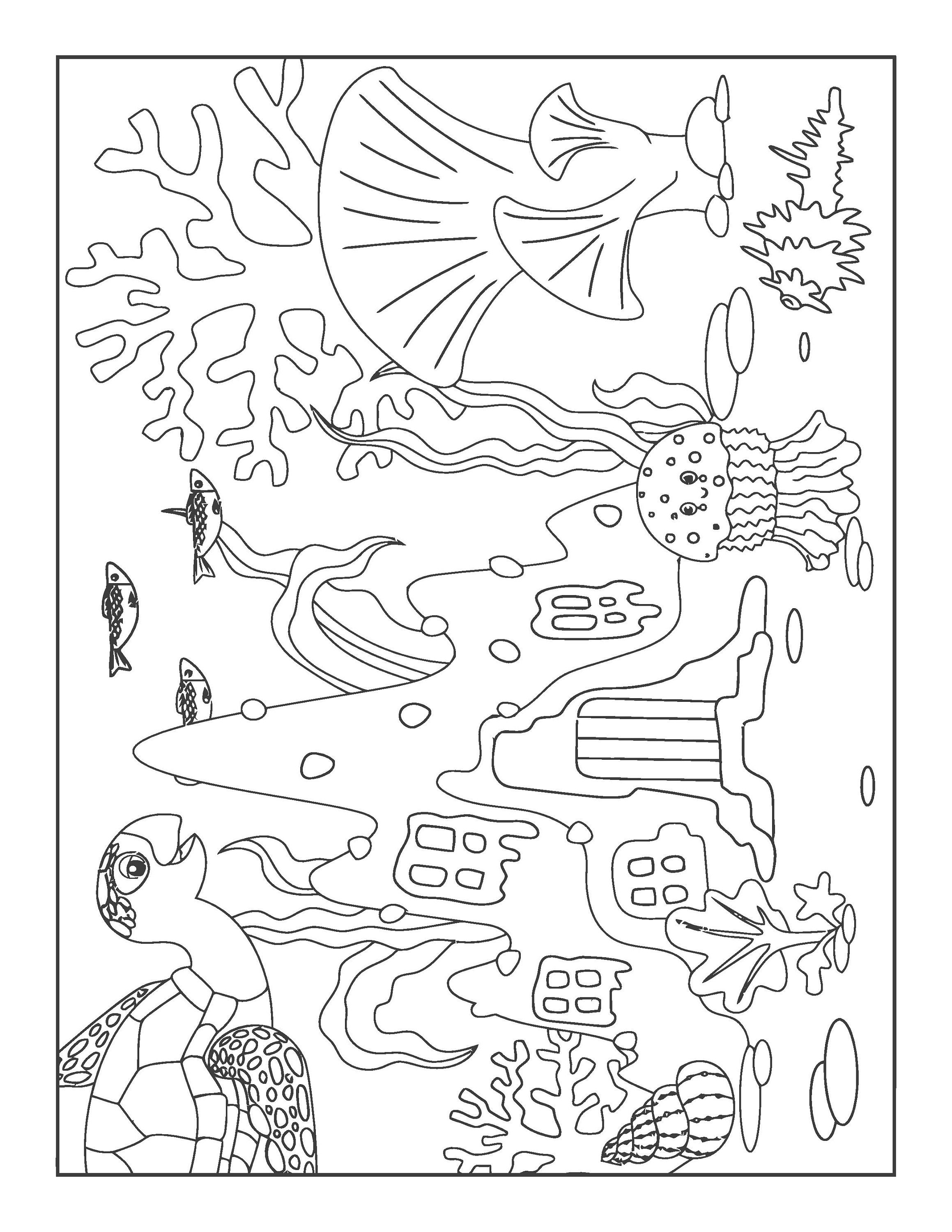 Ocean Themed Coloring Book, 20 Images/pages, Digital - Etsy