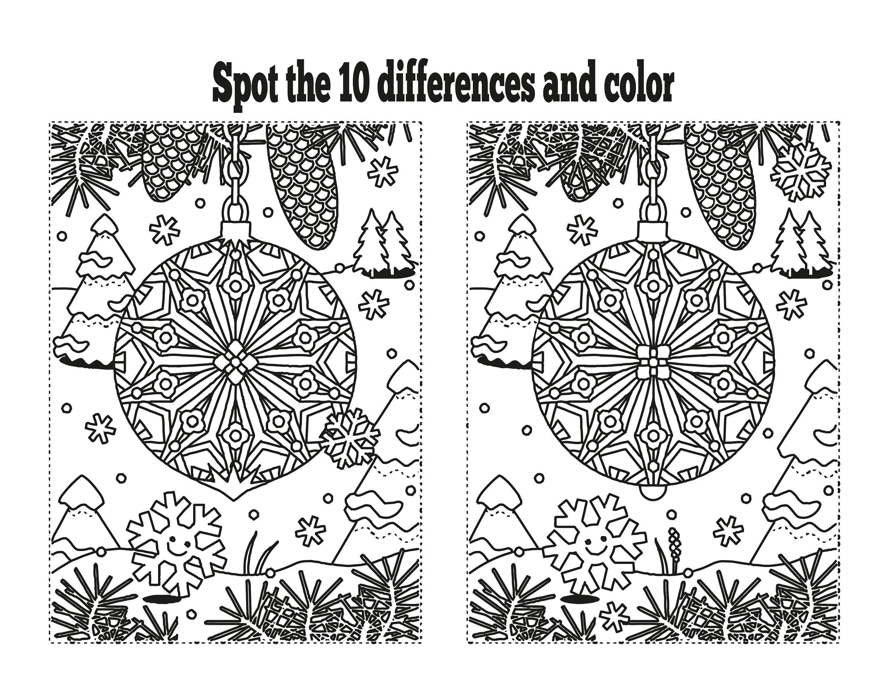 Spot the Difference Christmas Themed Activity/coloring Book, 30 Total ...