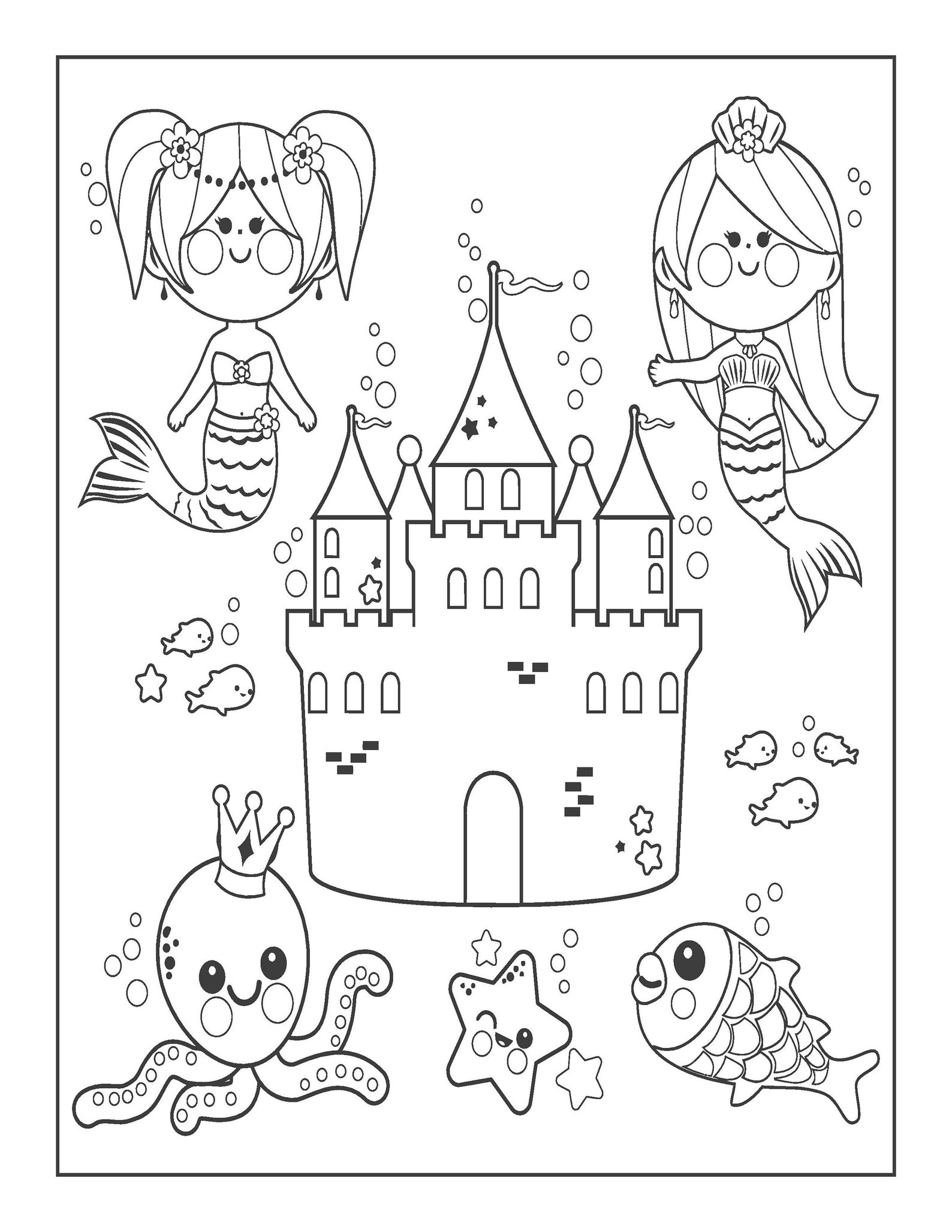 Ocean Themed Coloring Book, 20 Images/pages, Digital - Etsy