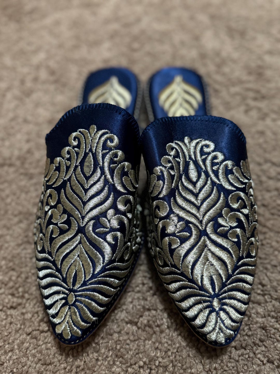 Womens Moroccan Leather Babouche Slippers, Handmade Slippers, Sheepskin ...