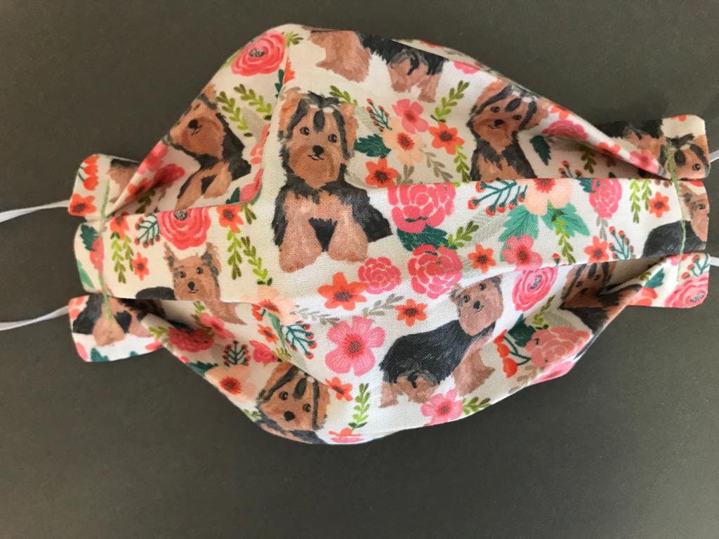 Beautiful Handmade Face Mask With Yorkies / Yorkshire Terriers On ...