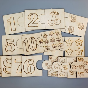 Wood Number Puzzle, Learning Game, Preschool, Elementary, Student, Kid ...