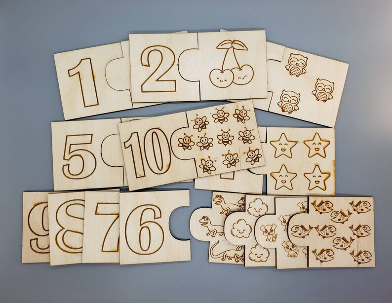 Wood Number Puzzle, Learning Game, Preschool, Elementary, Student, Kid ...