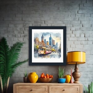 Melbourne Watercolor Painting: Australia Travel Poster (digital ...