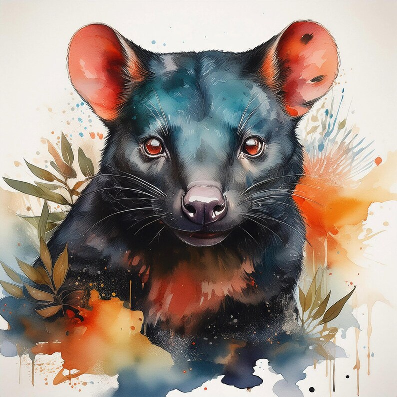 Tasmanian Devil Watercolor Art Print - Instant Download - Etsy