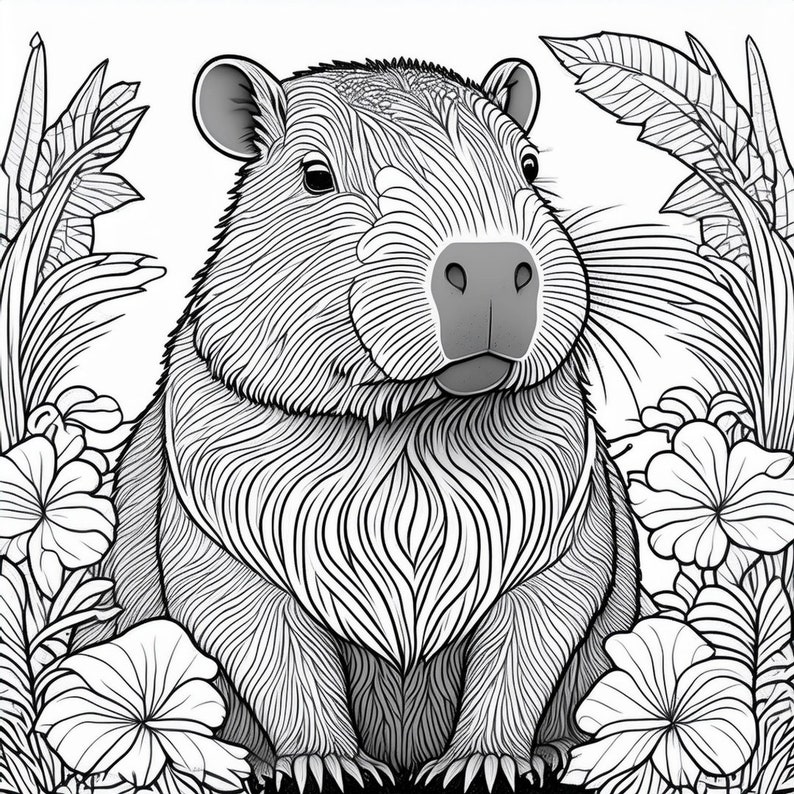 Capybara Coloring Book – 21 Pages of Fun! Instant Digital Download - Etsy