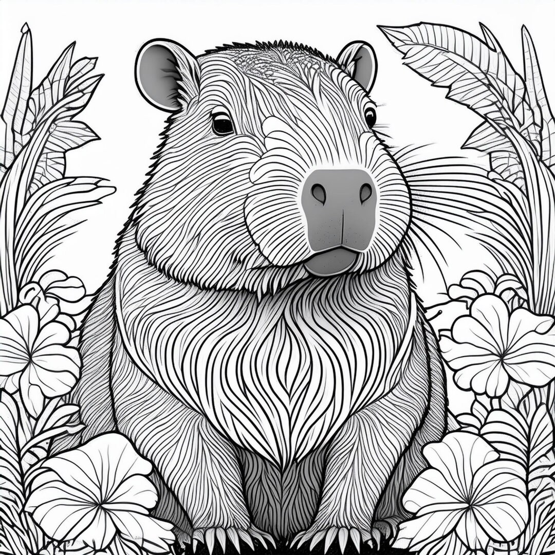 Capybara Coloring Book – 21 Pages of Fun! Instant Digital Download ...