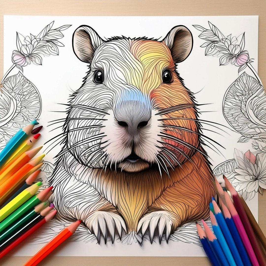 Capybara Coloring Book – 21 Pages of Fun! Instant Digital Download - Etsy