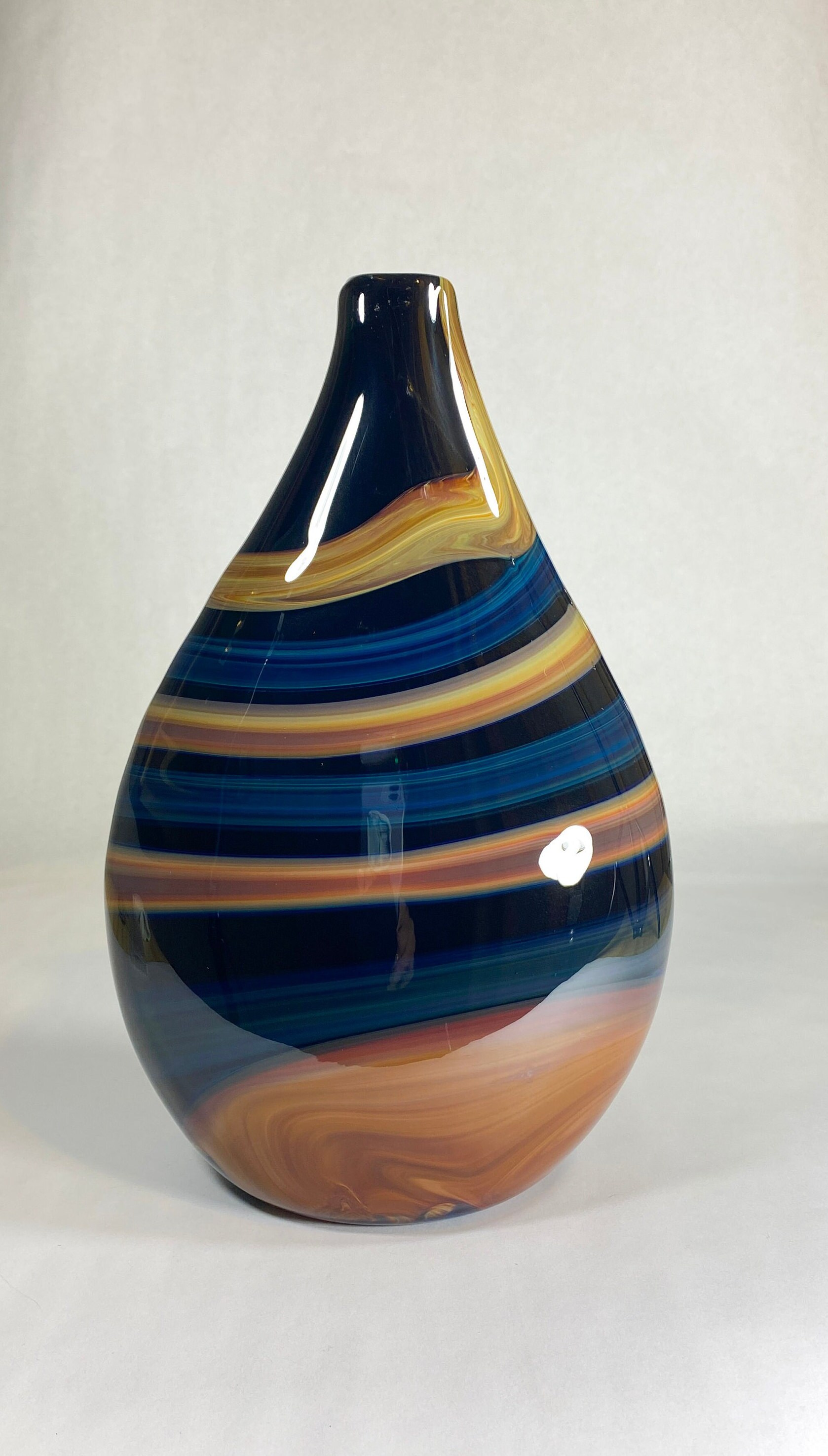 Flattened Tear Drop Vase — Sarah Garrard Glass