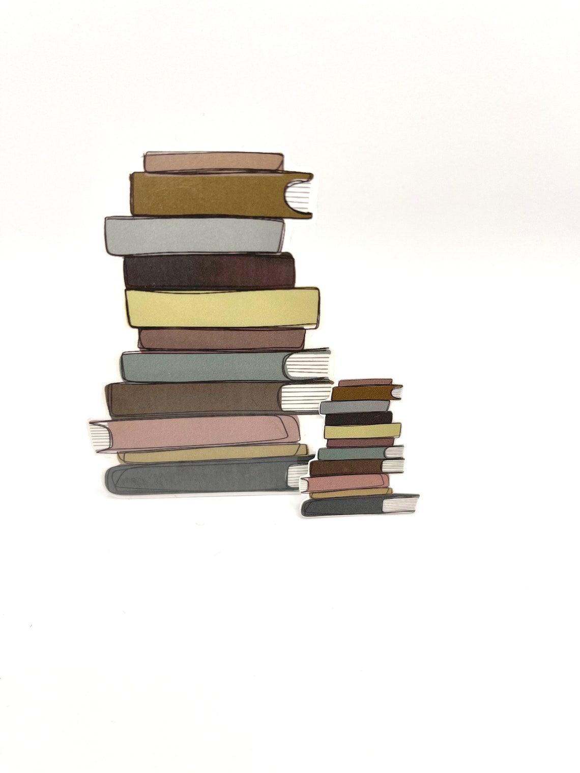 Book Stack Sticker Stack of Books Art Book Lover Gift - Etsy
