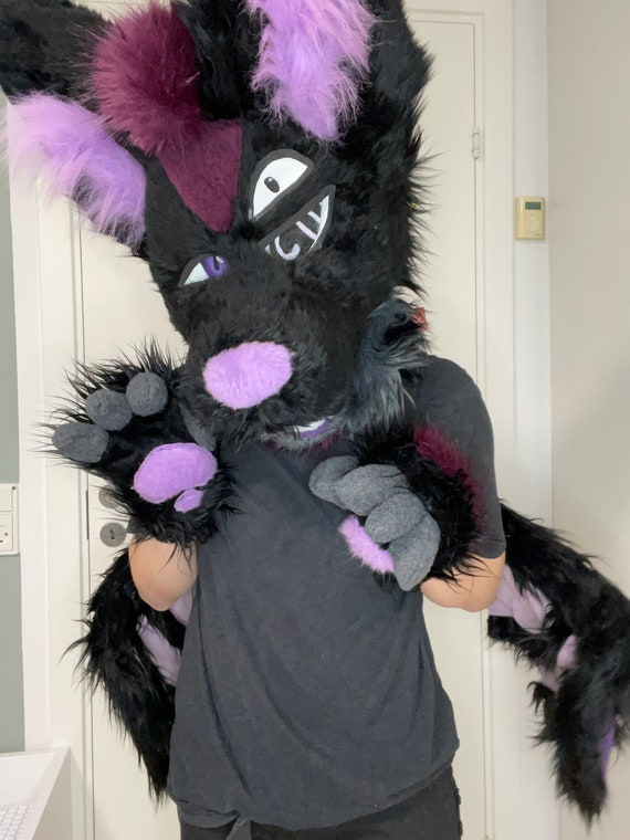 Black And Red Wolf Fursuit