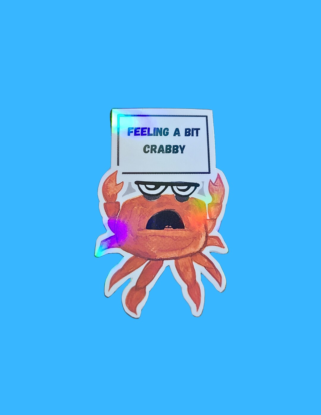 Funny Crab Sticker Gift for Girlfriend Silly Crustacean Decal for ...