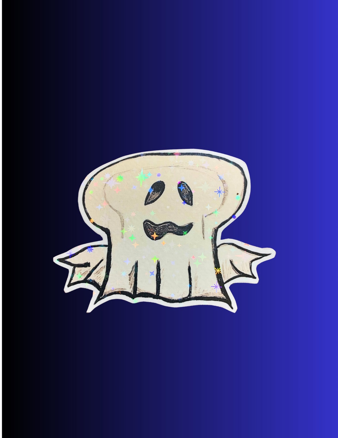 Ghost Toast Holographic Sticker, Waterproof Vinyl Decal - Etsy