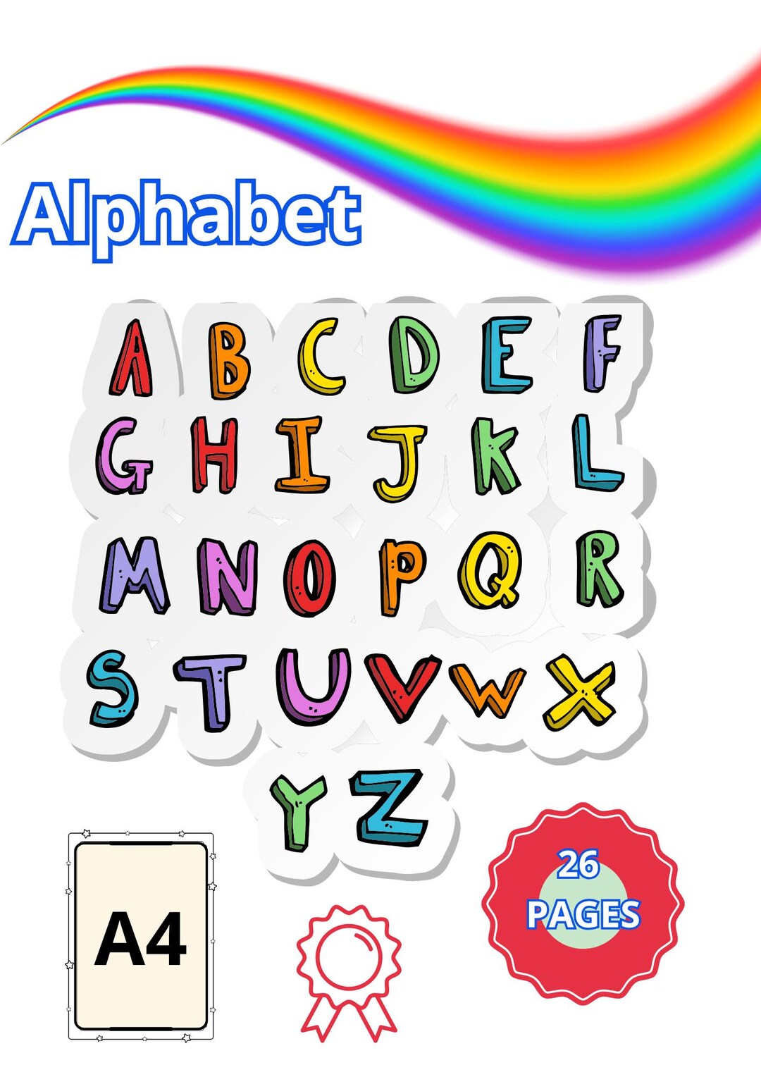 Livre ABC Bébé Imprimable - Alphabet Pour Baby Shower, Jeux éducatifs ...