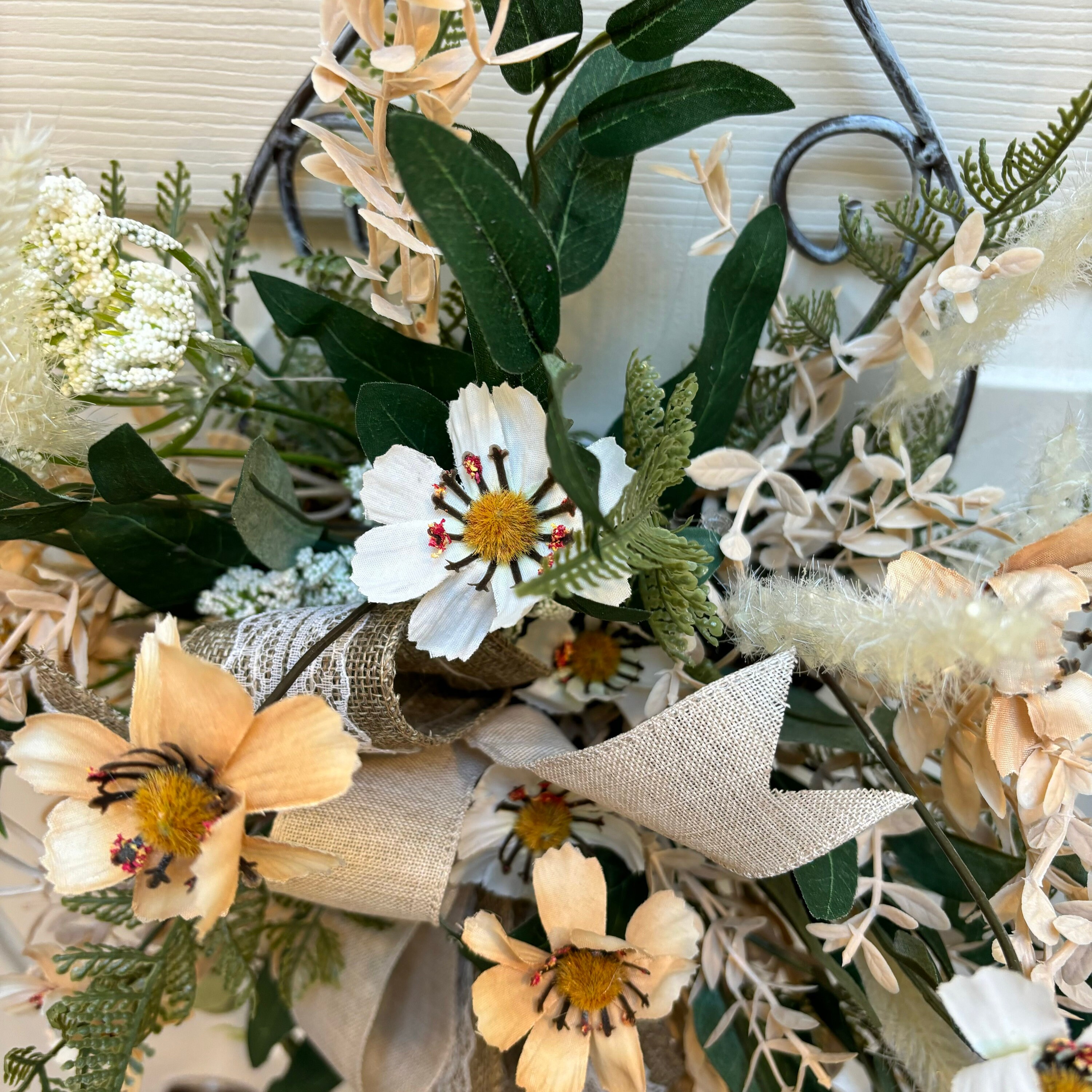 Boho Hanging Floral, Neutral Floral Arrangment, Rustic Floral Wall ...