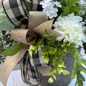 Elegant Neutral Everyday Floral Wall Hanger, Boho Flower Piece, White ...