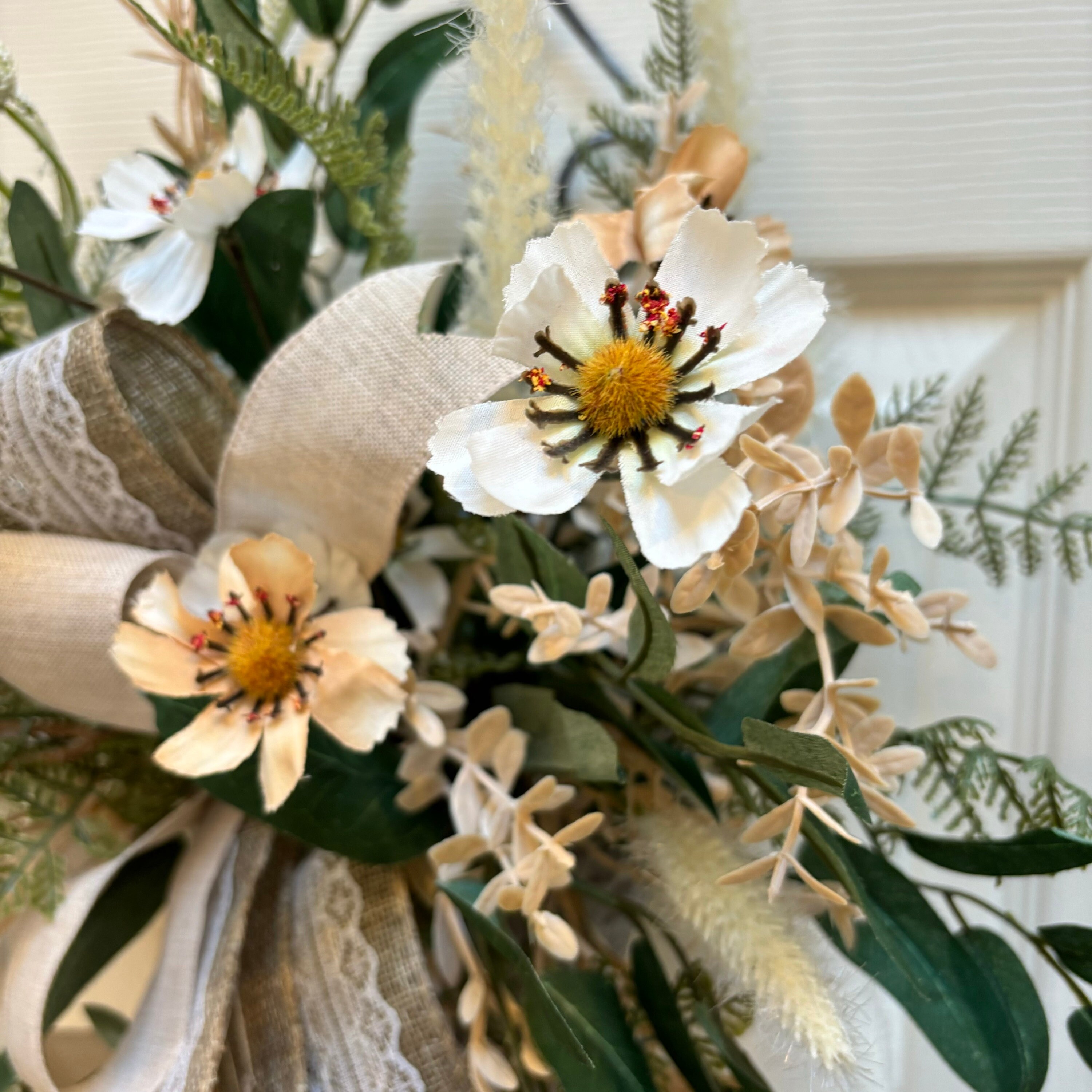 Boho Hanging Floral, Neutral Floral Arrangment, Rustic Floral Wall ...