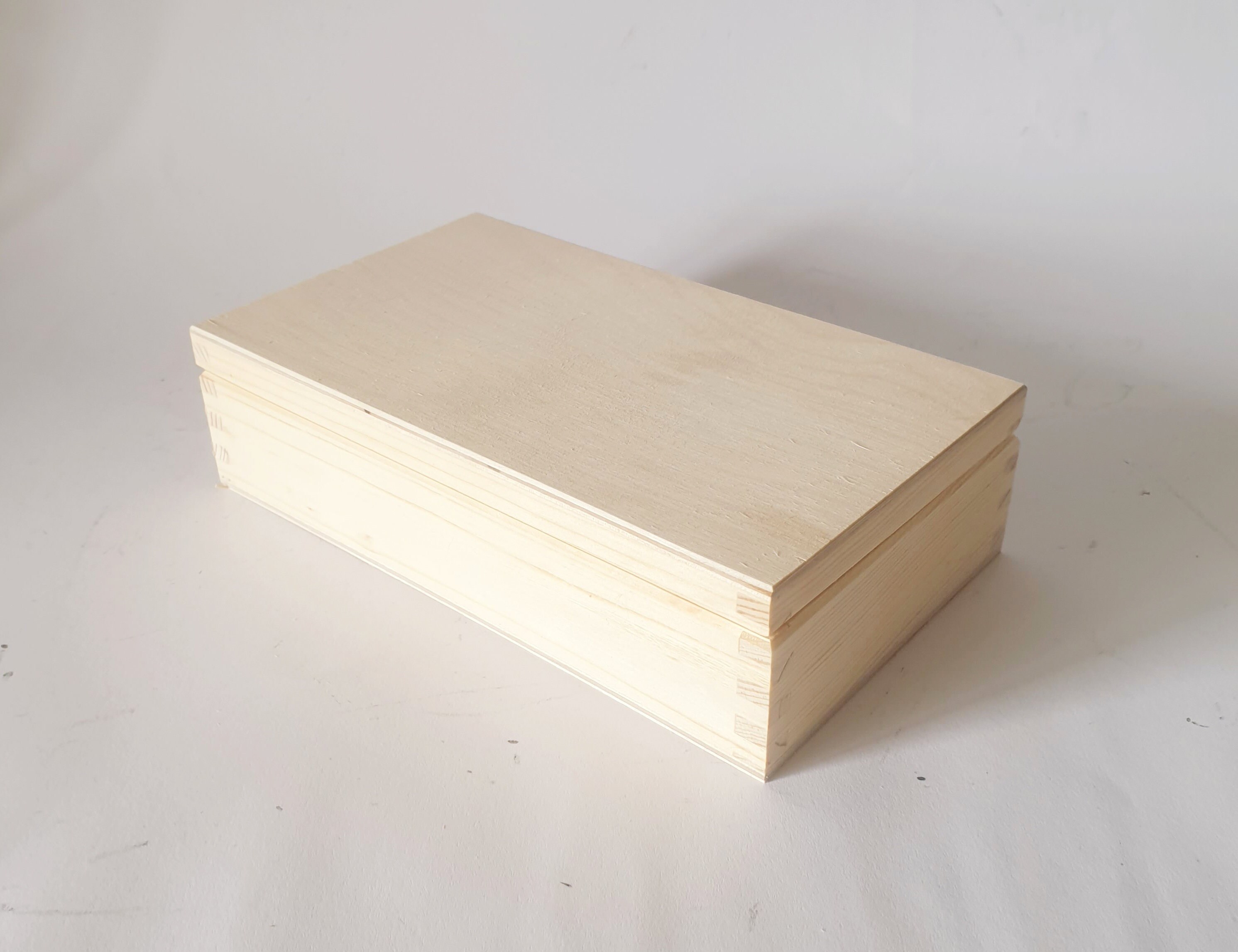 Unfinished Wooden Box With a Lid, Unpainted Box ,decoupage Wooden Box ...