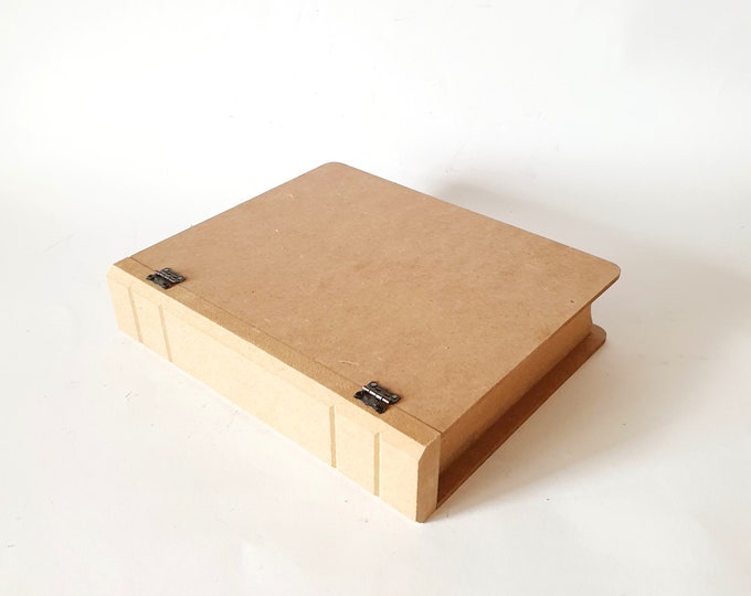 Unfinished MDF Book Box , Unpainted MDF Box With a Lid ,decoupage Box ...