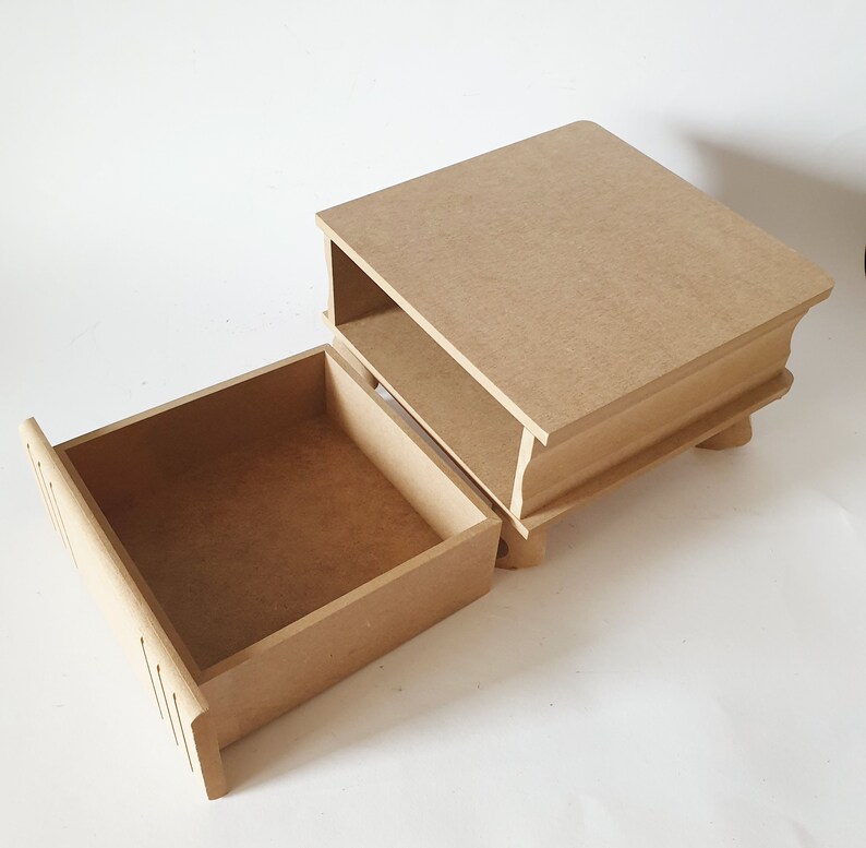 Unfinished MDF Book Box Unpainted MDF Box With a Lid - Etsy