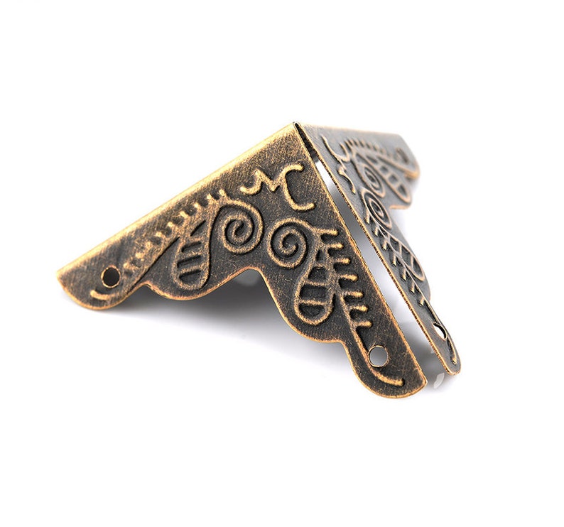 4pcs Decorative Brass Corner Bracket for Scrapbooking, Metal Corner Protectors for Wooden Box ...