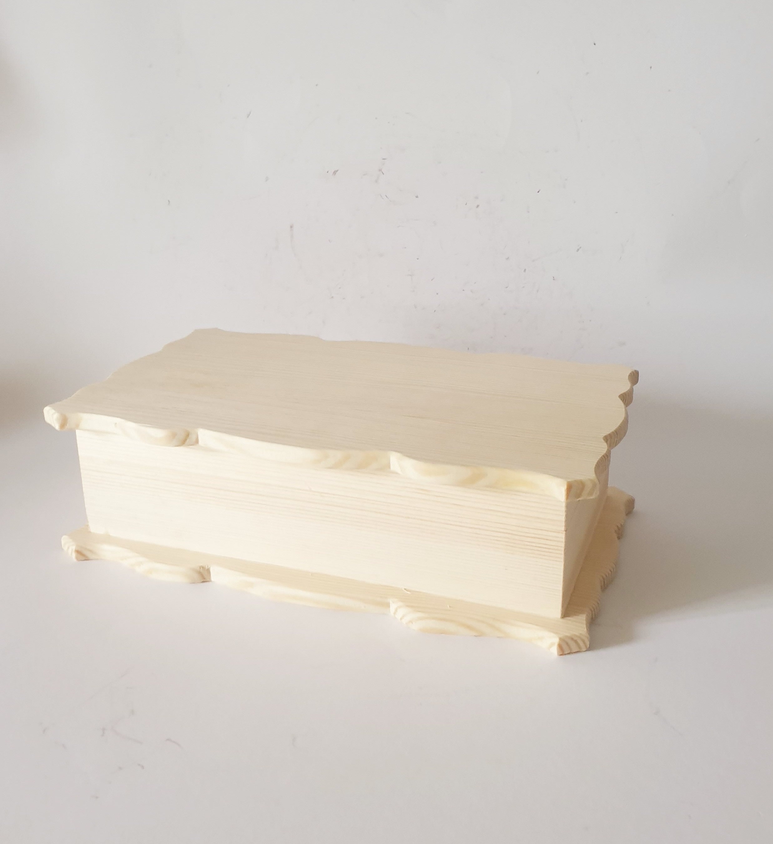 Pine Wood Box Wooden Box With a Lid, Unpainted Box ,decoupage Wooden ...