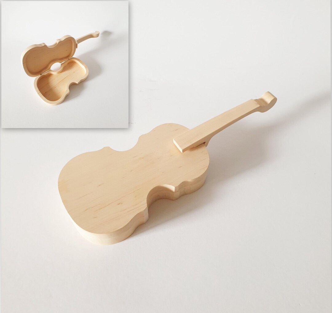 Unfinished Violin Wooden Box With Lid: DIY Decoupage Box - Etsy