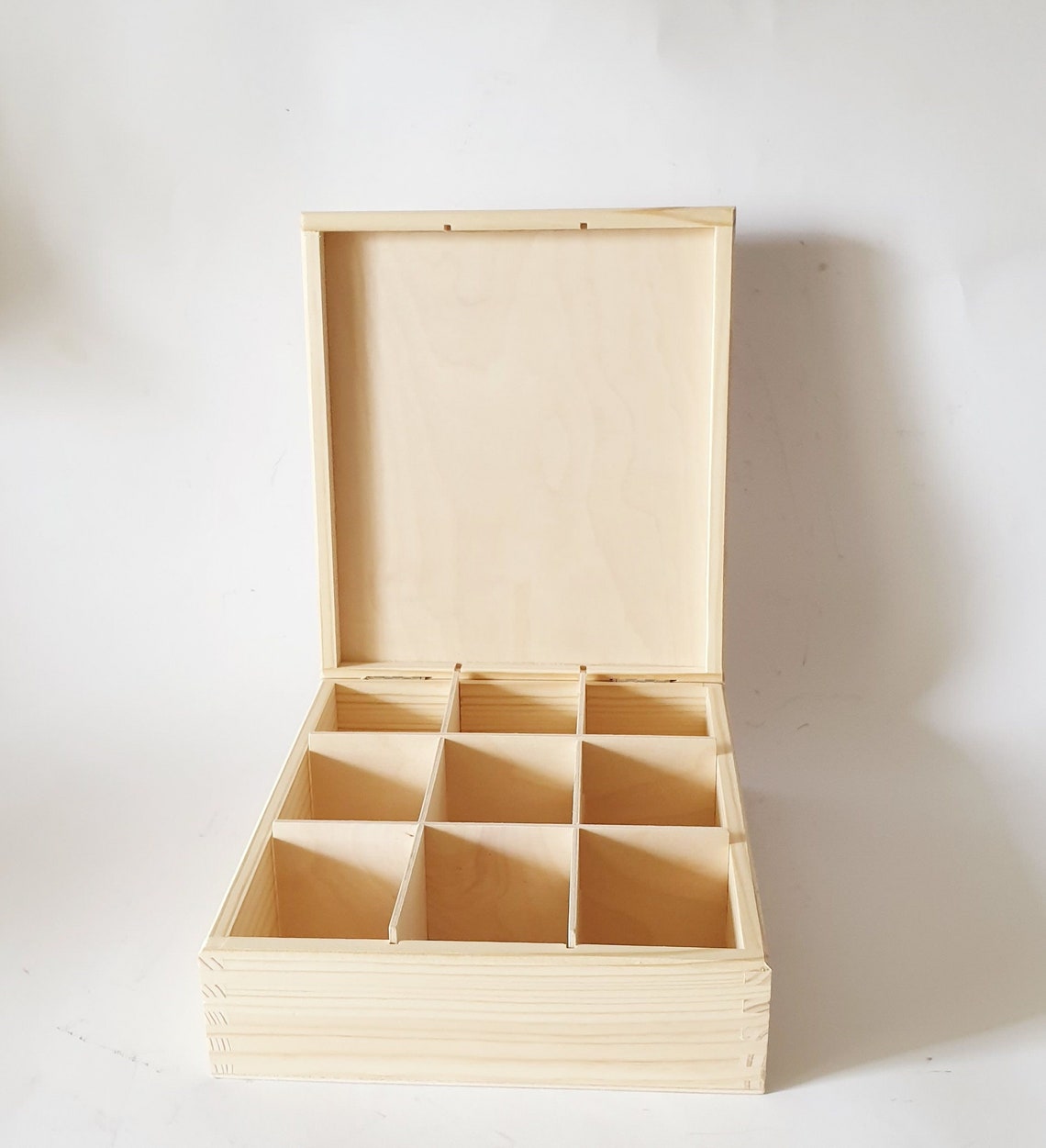 Tea Box With 9 Compartments Tea Box Wooden Box DIY Box - Etsy