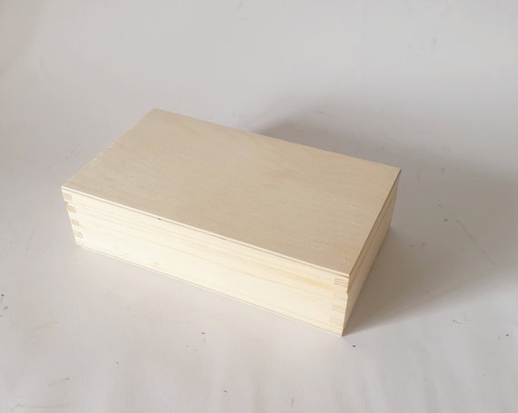 Unfinished Wooden Box With a Lid Unpainted Box decoupage Wooden Box Box for Decoupage DIY Box 21x 12 5x 6cm Etsy