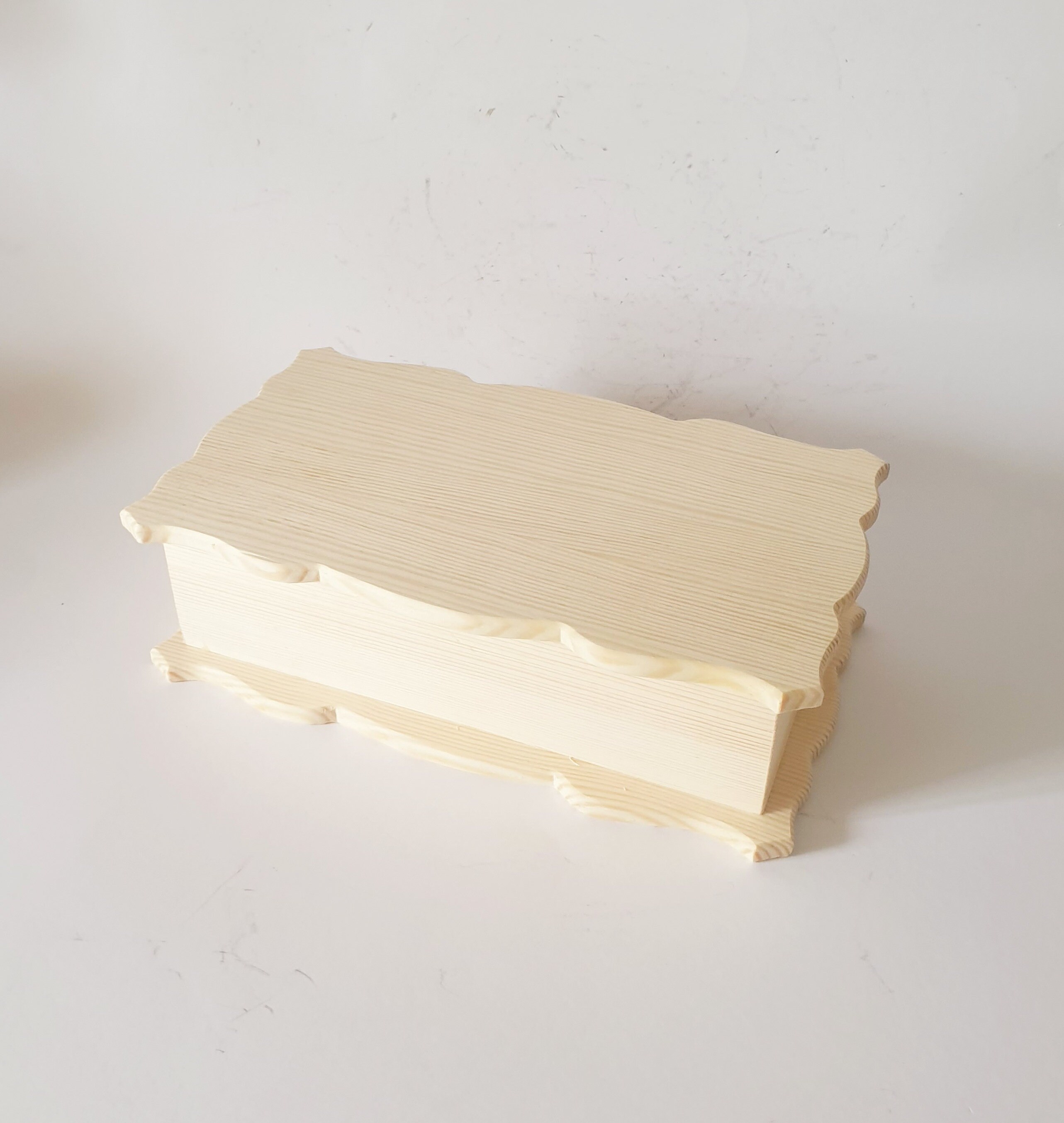 Pine Wood Box Wooden Box With a Lid, Unpainted Box ,decoupage Wooden ...