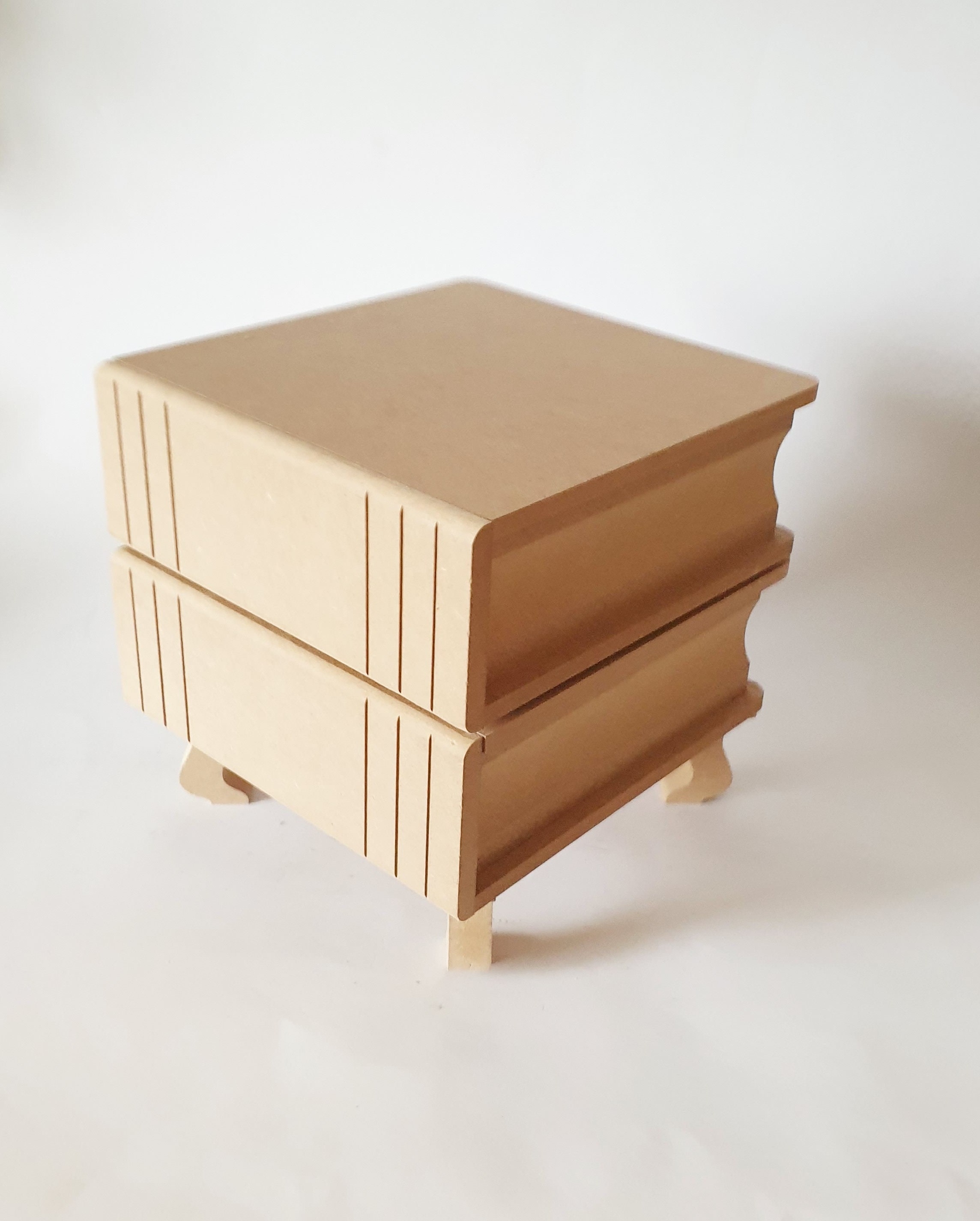 Two-storied Unfinished MDF Book Box , Unpainted MDF Box ,decoupage Box ...