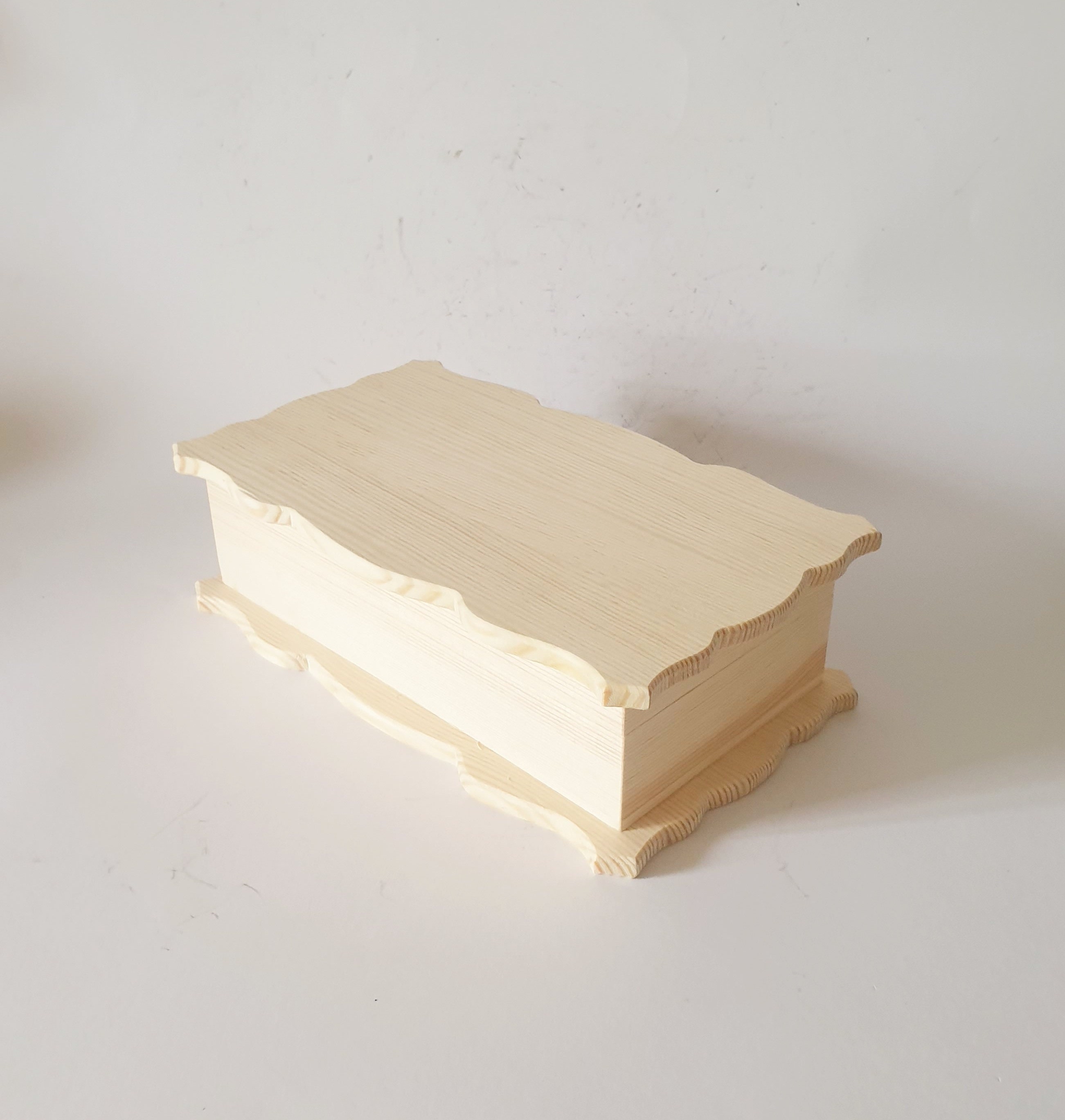 Pine Wood Box Wooden Box With a Lid, Unpainted Box ,decoupage Wooden ...
