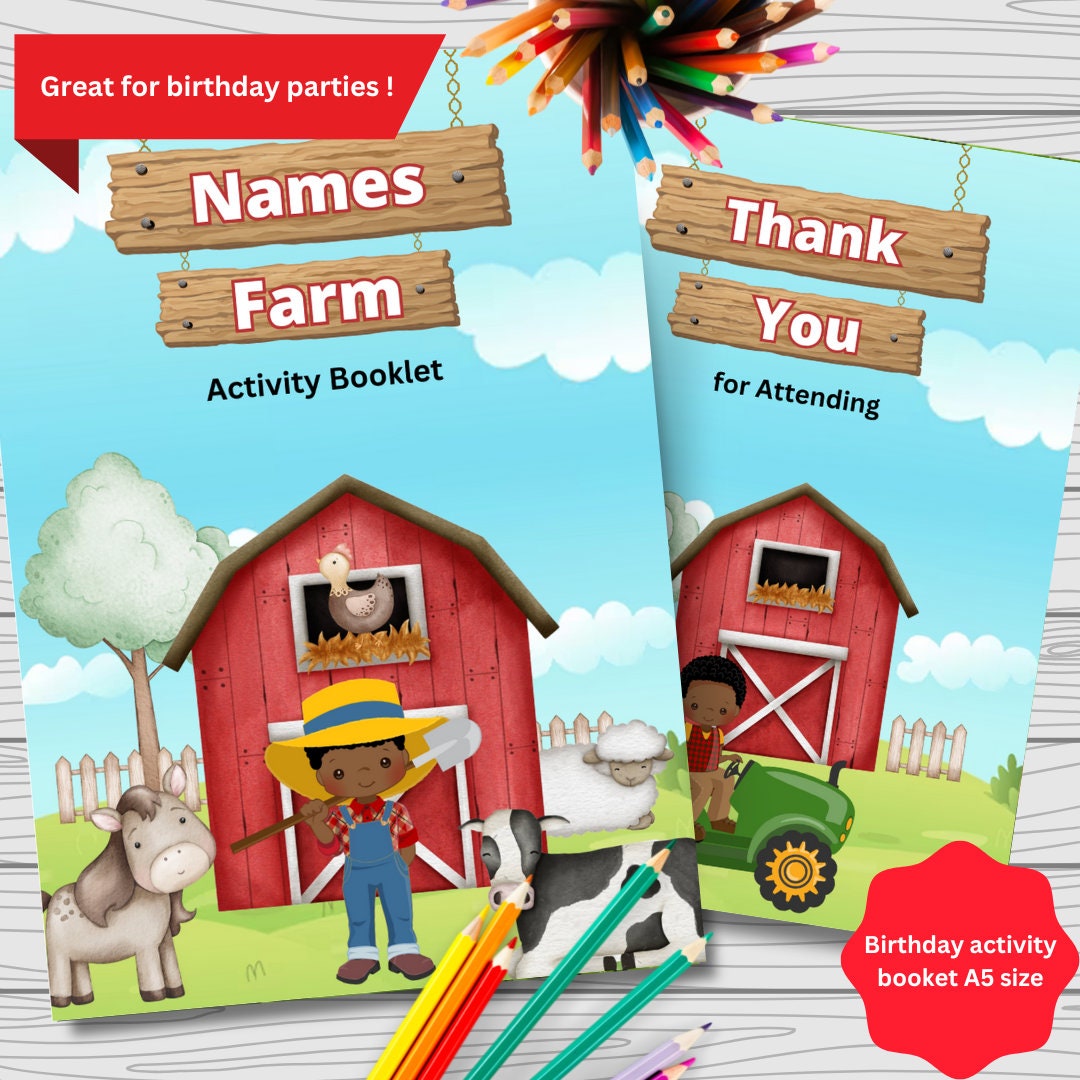 Editable Red Farm Activity Booklet , Colouring Book, Coloring, Black ...