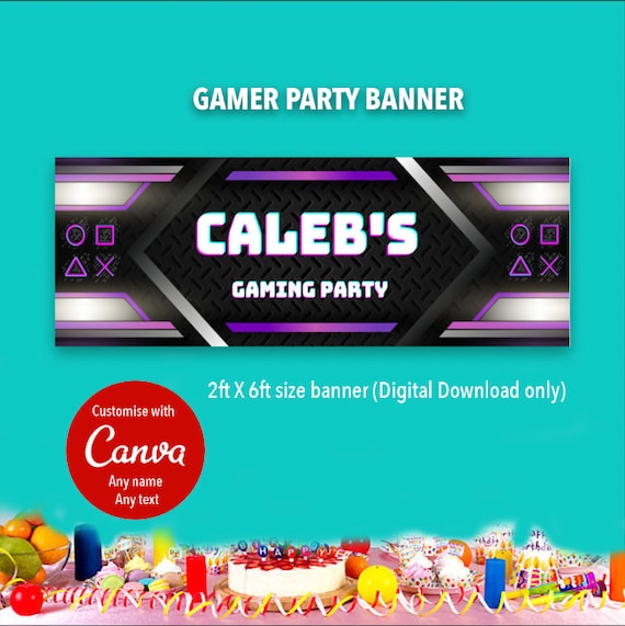 2ft X 6ft Gamer Party Banner Personalized Custom Video Game - Etsy Ireland