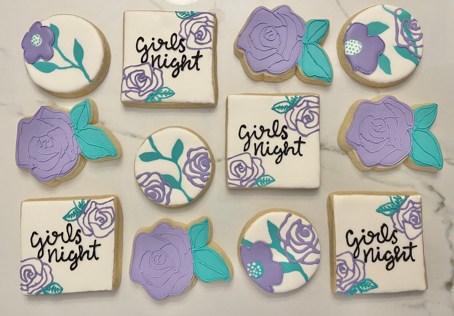 Girls night floral cookies | Etsy