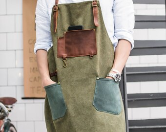 Two Color Apron - Etsy
