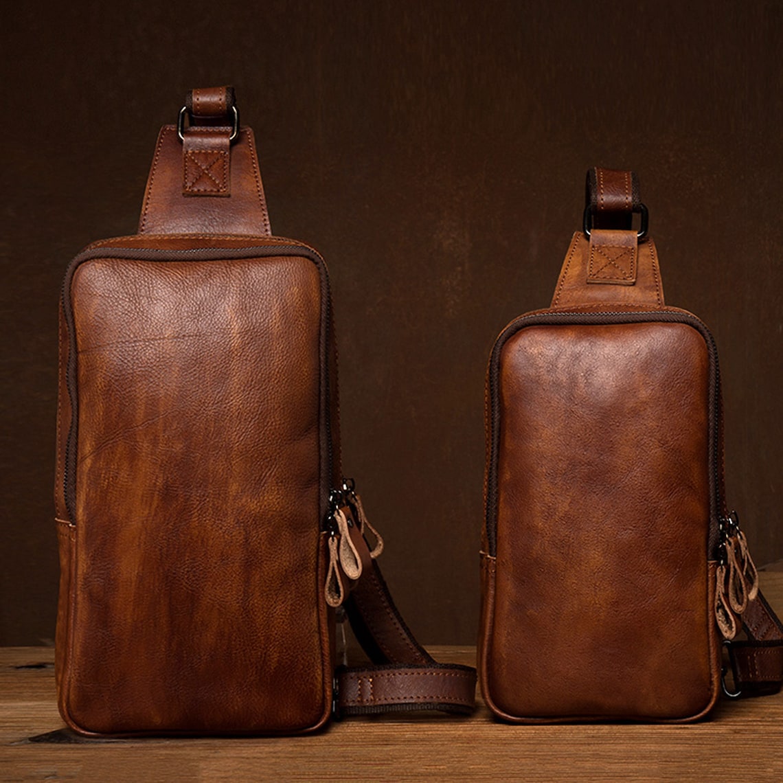 Men Sling Bag Brownhandmade Sling Bag Crossbody Men Leather - Etsy