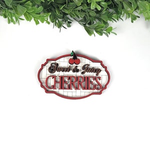 Cherry Tier Tray Decorations for the Kitchen Red Cherry Decor - Etsy