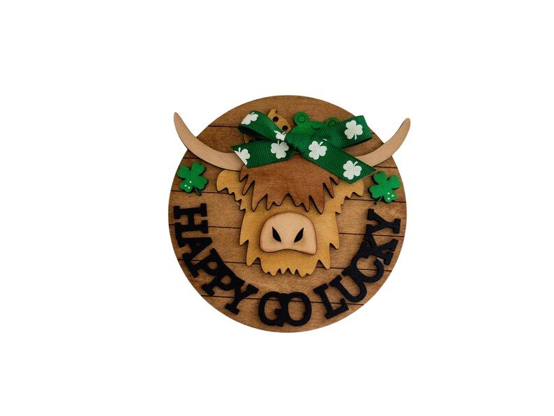 Highland Cow Tiered Tray, St. Patricks Day Kitchen Decor, Coffee Bar ...
