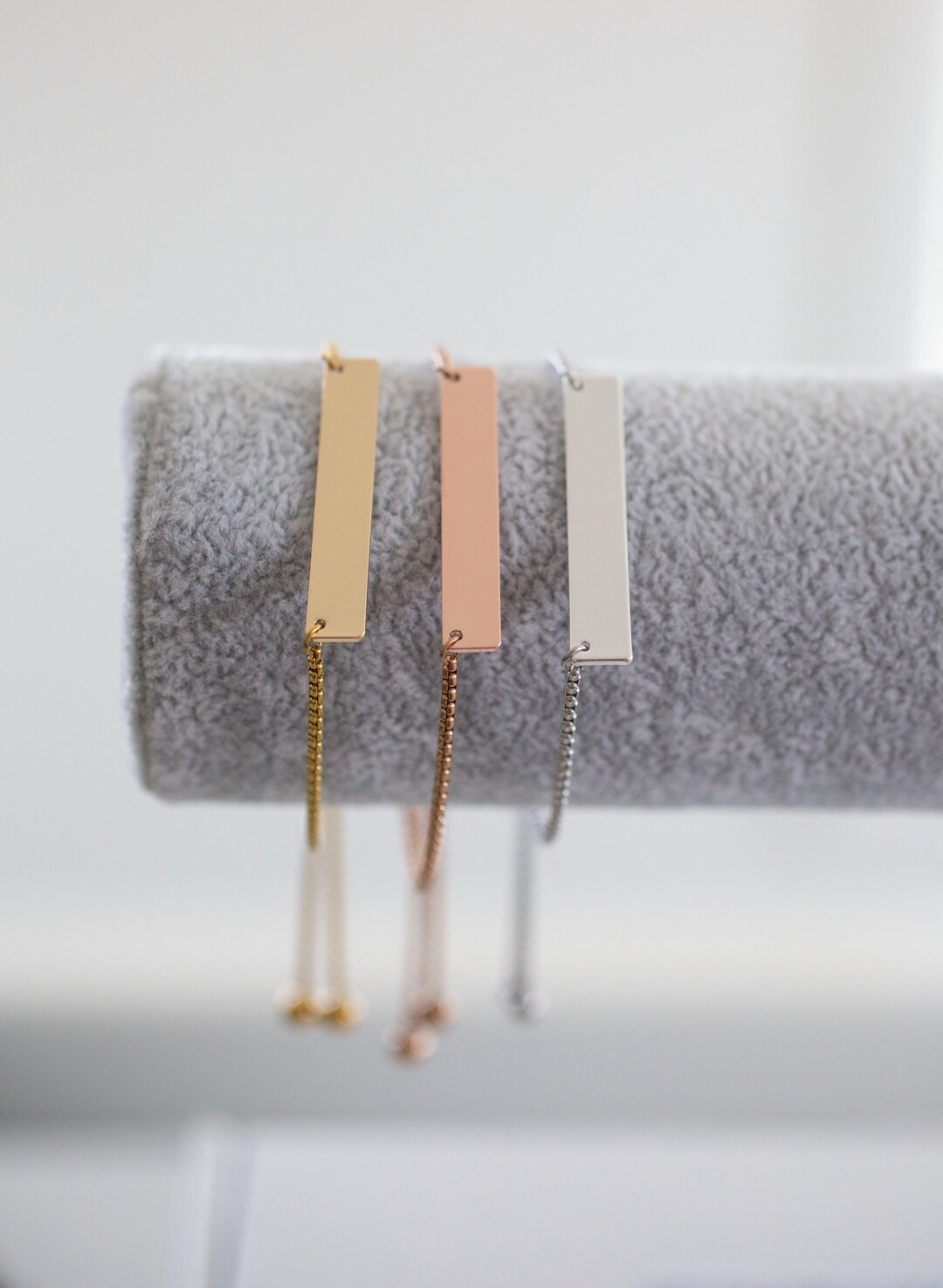 Engravable Bar Slide Bracelet - Etsy