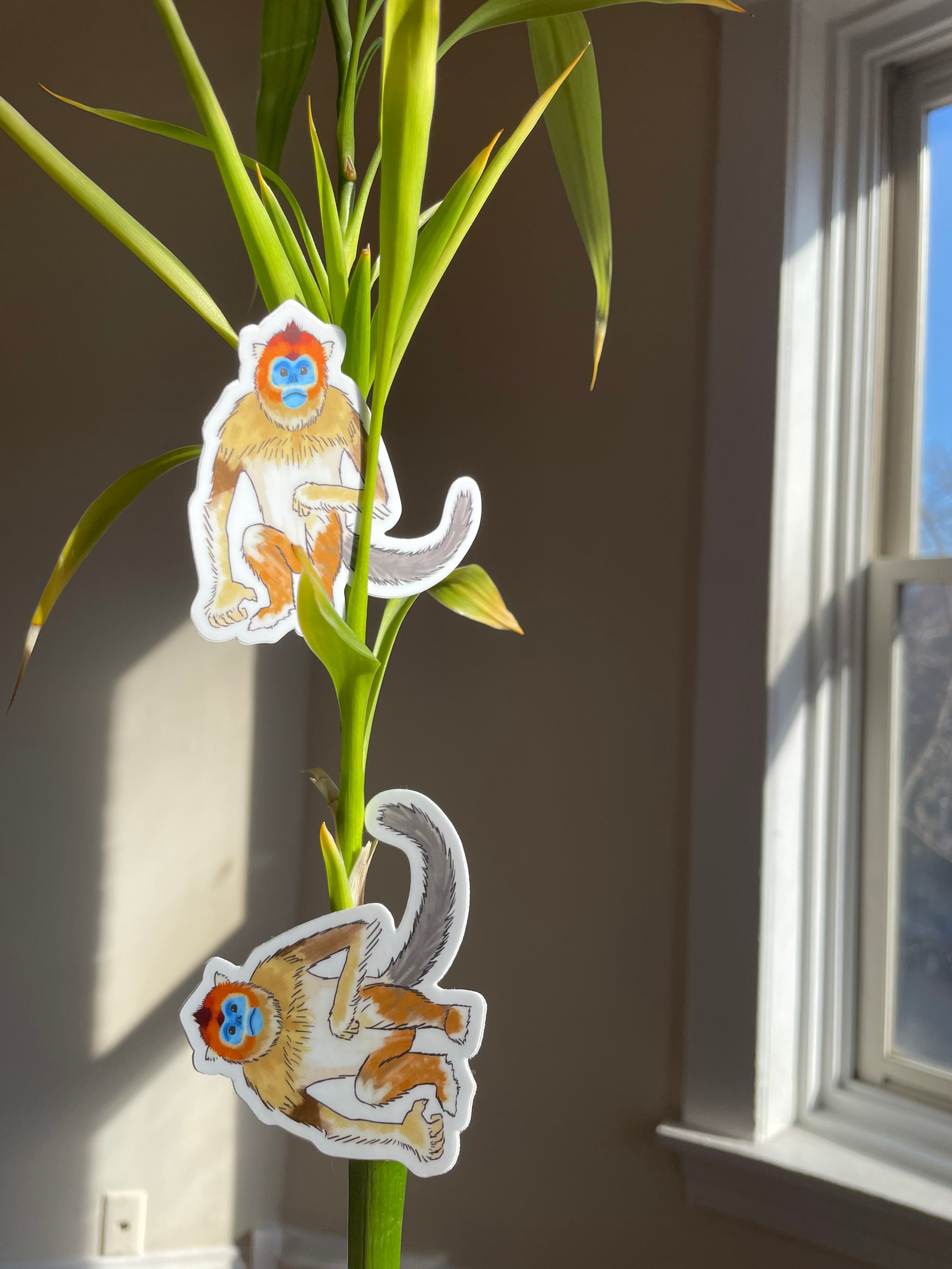 Golden Snub-nosed Monkey Sticker waterproof Weird Animal Vinyl Sticker ...